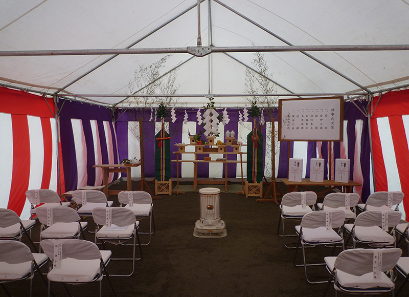 式典会場設置：JT様安全祈願祭
